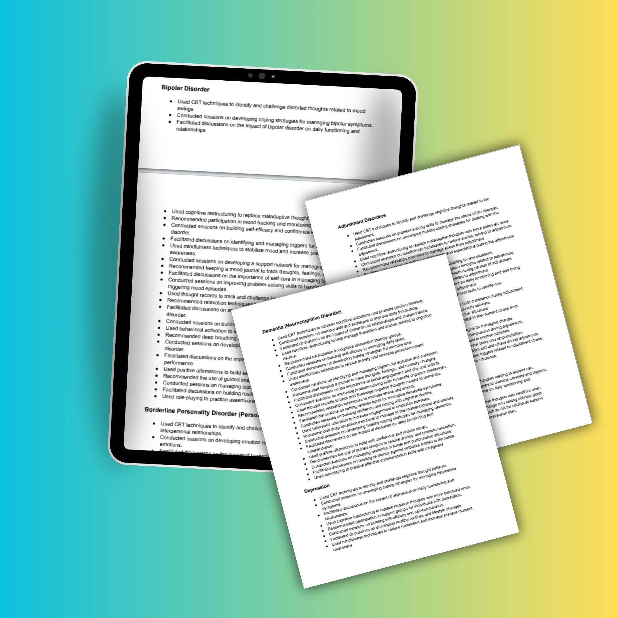 CBT Therapy Progress Note Statements Therapist Progress Notes CBT Notes ...