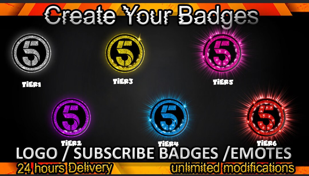 5 Twitch Sub Badges / 5 Twitch Emotes/ 5 Badges for Streamers / 5 ...