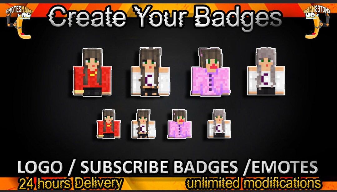 Minecraft Twitch Sub Badges / Minecraft Twitch Emotes/ Minecraft Badges ...