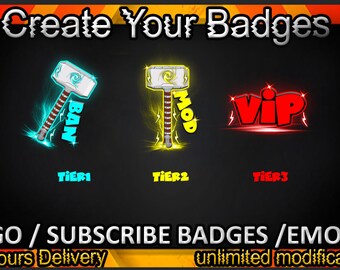 Hammer Twitch Sub Badges / Hammer Twitch Emotes / Hammer Badges for ...
