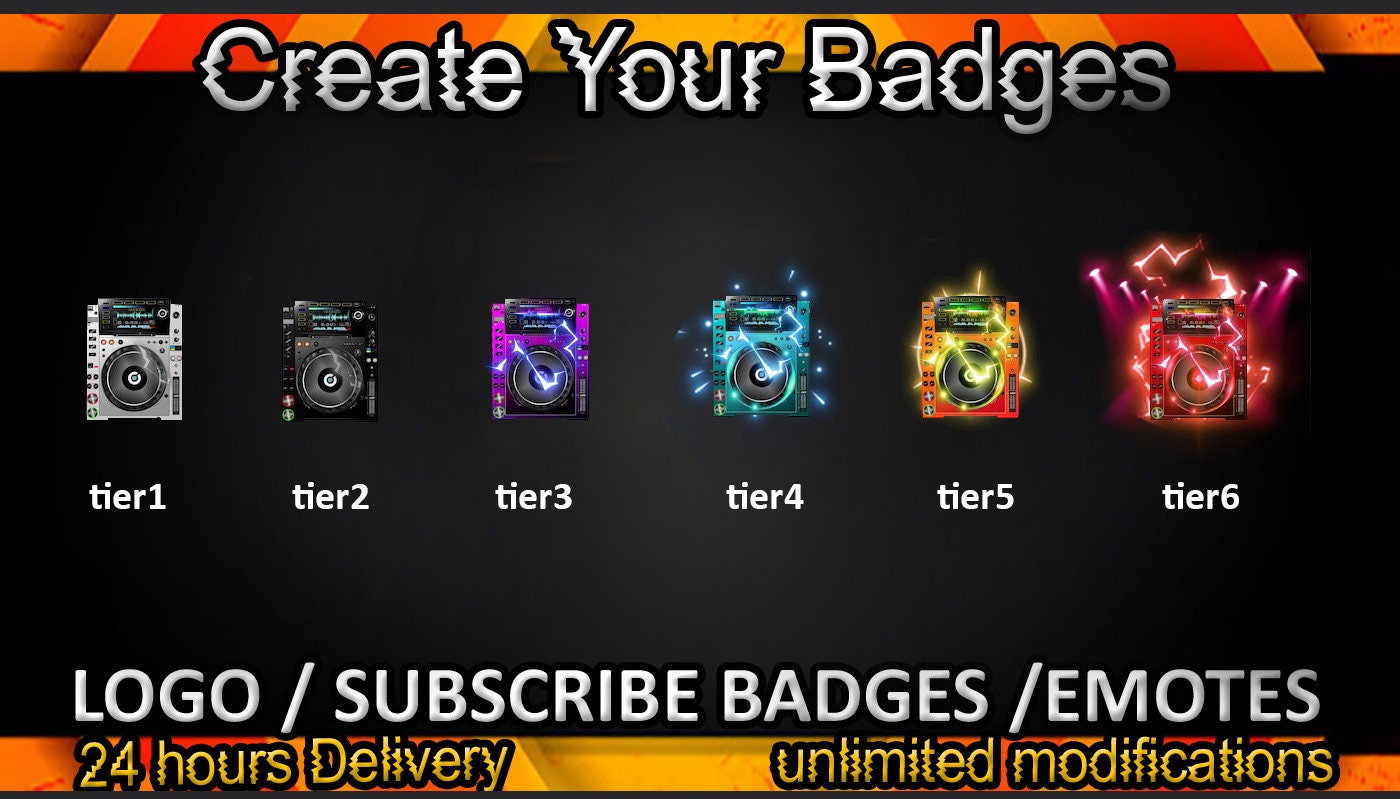 Dj Twitch Sub Badges / Dj Twitch Emotes/ Dj Badges for Streamers / Dj ...