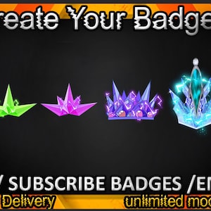 Crown Twitch Sub Badges / Crown Twitch Emotes/ Crown Badges for ...