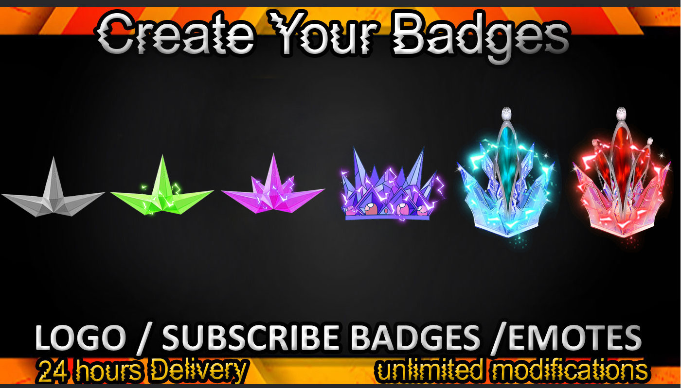 Crown Twitch Sub Badges / Crown Twitch Emotes/ Crown Badges for ...
