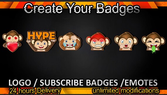 Monkey Twitch Sub Badges / Monkey Twitch Emotes/ Monkey Badges - Etsy