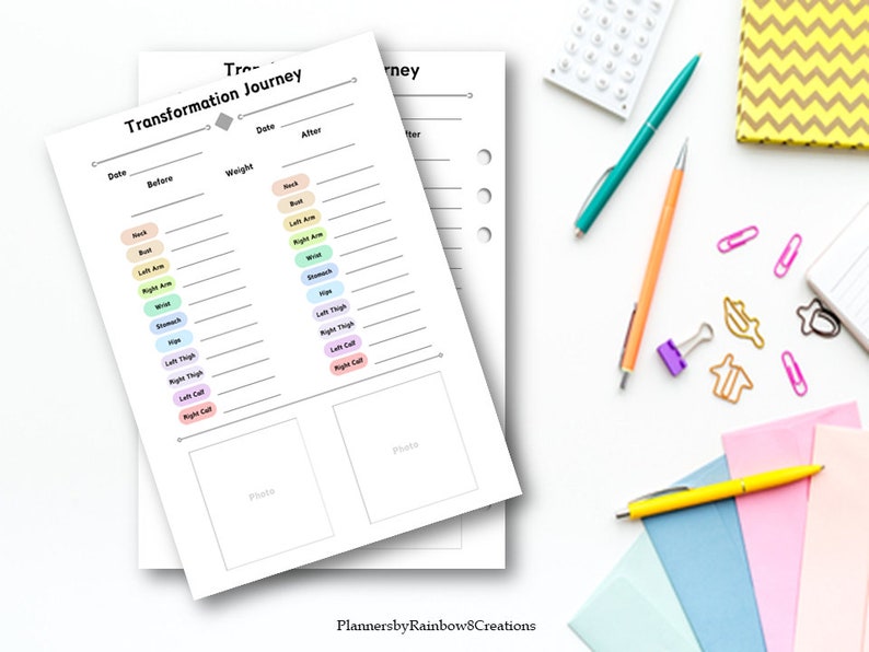 Weight Loss Tracker Printable Body Measurement Chart Weight Loss ...