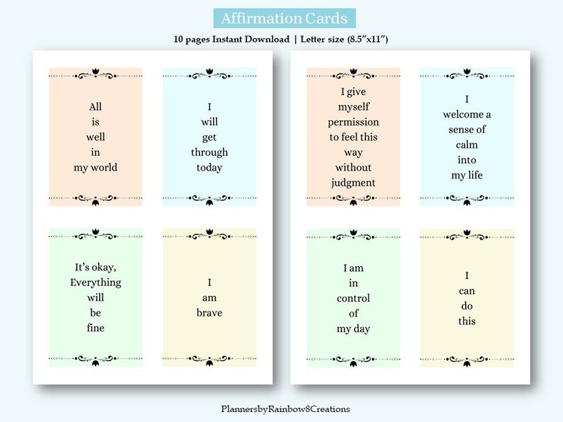 Affirmation Cards Digital, Vision Board Printables, Affirmation Cards ...