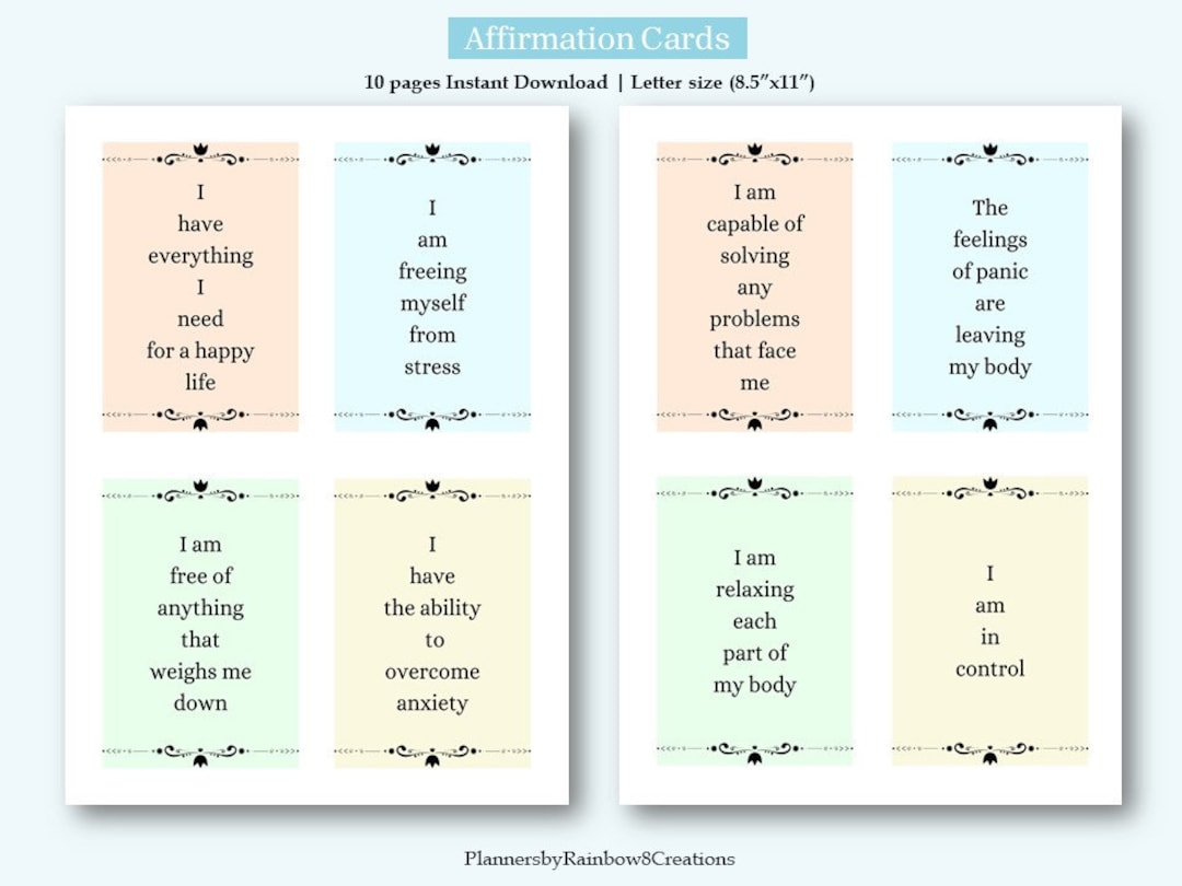 Affirmation Cards Digital, Vision Board Printables, Affirmation Cards ...