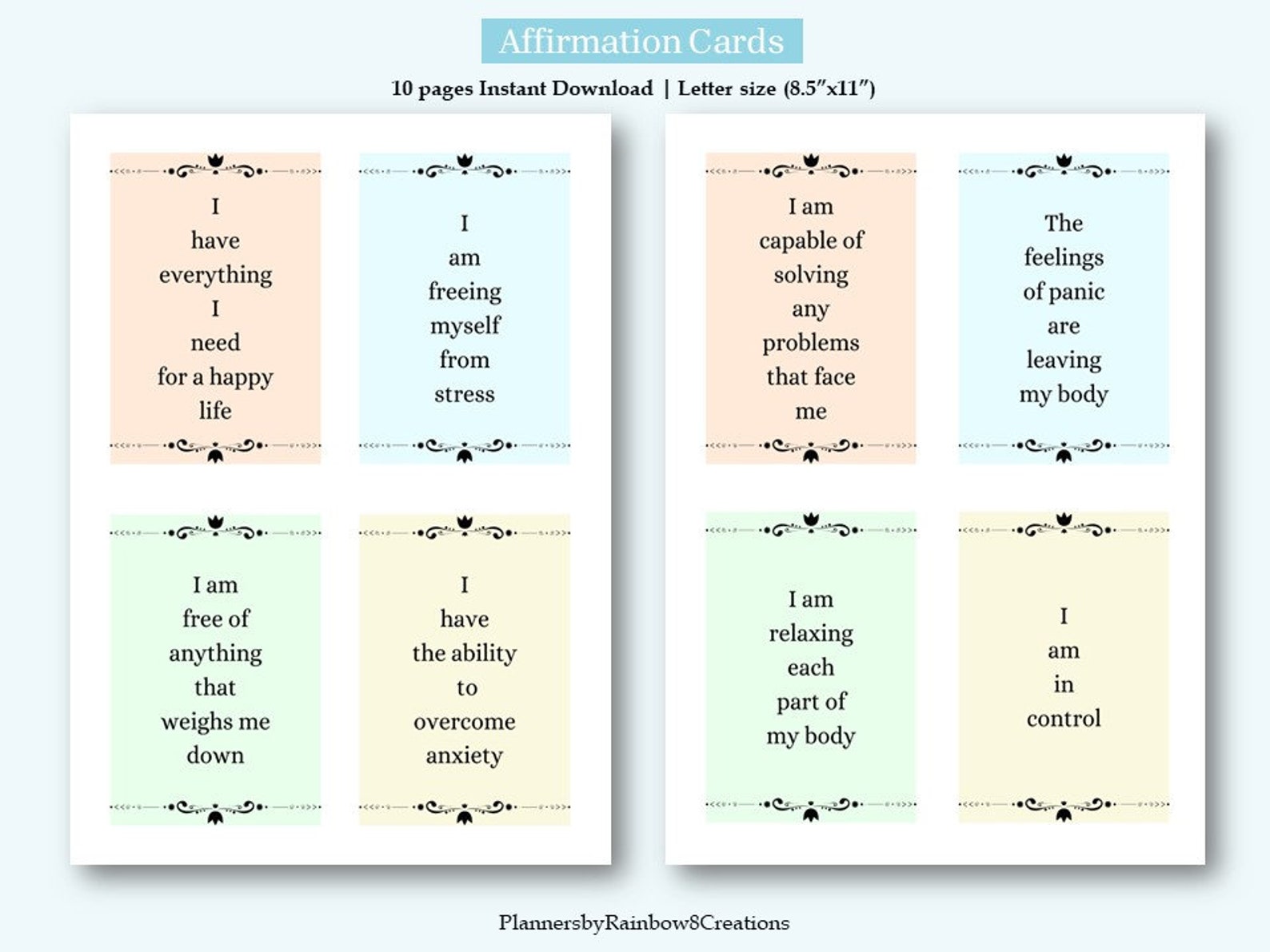 Affirmation Cards Digital, Vision Board Printables, Affirmation Cards ...