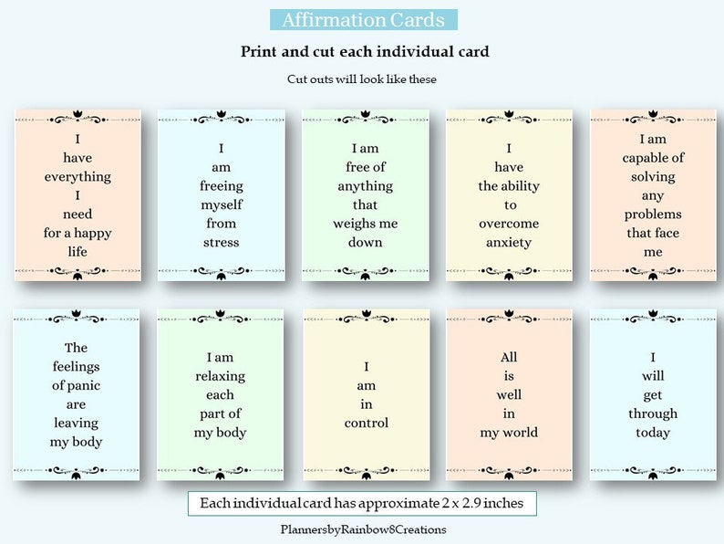 Affirmation Cards Digital, Vision Board Printables, Affirmation Cards ...