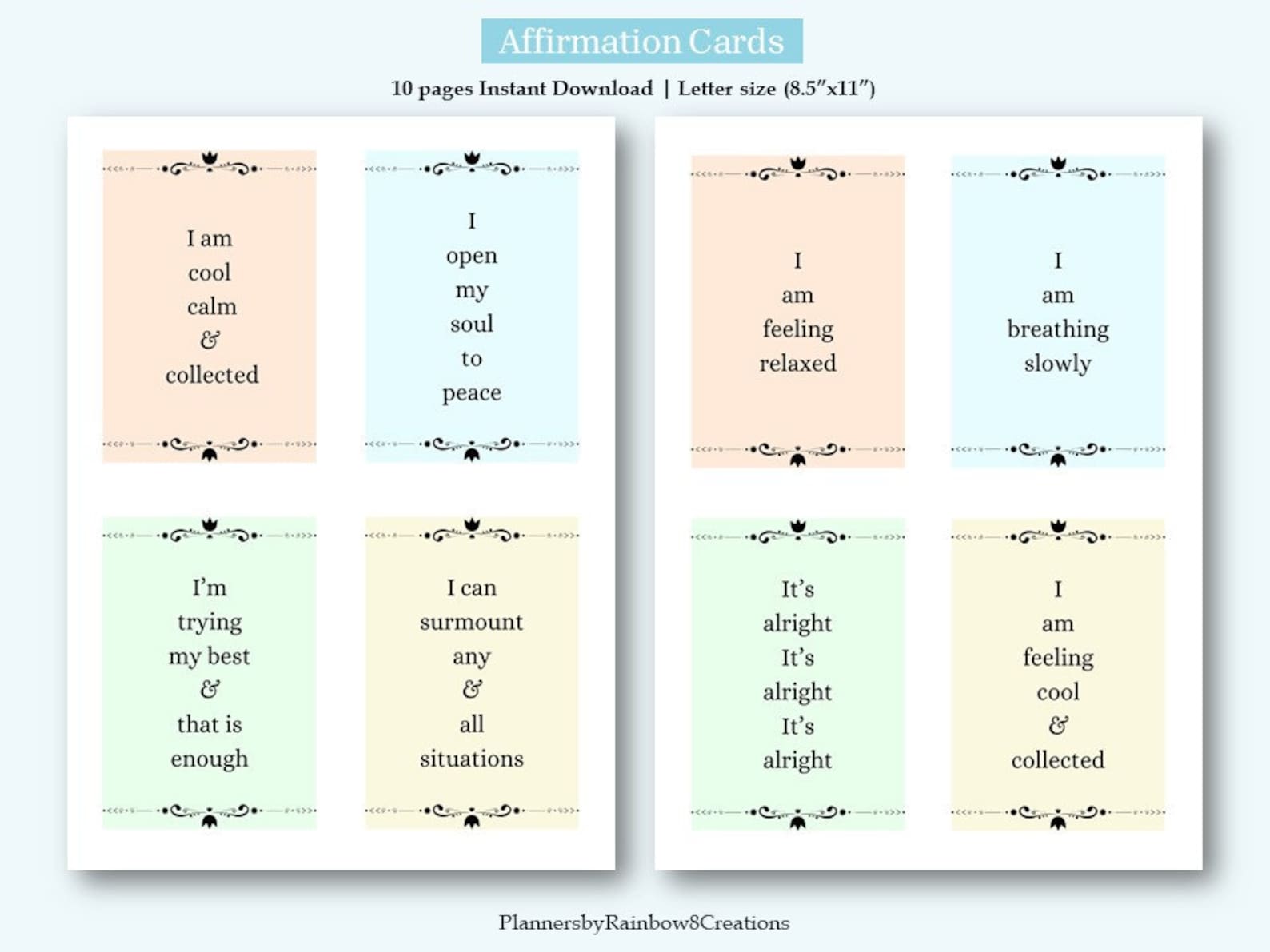 Affirmation Cards Digital, Vision Board Printables, Affirmation Cards ...