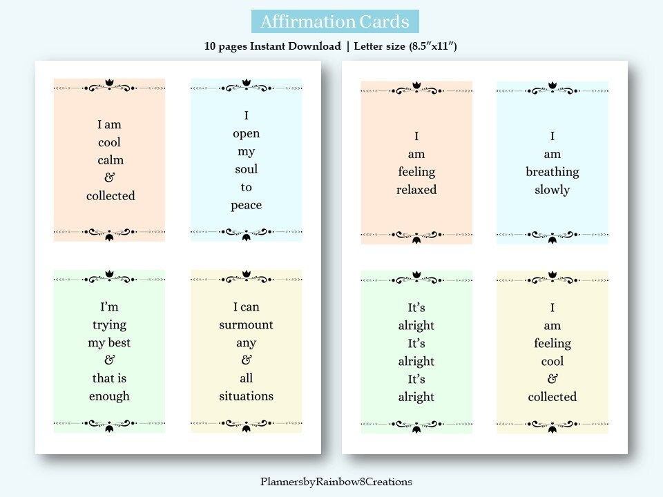 Affirmation Cards Digital, Vision Board Printables, Affirmation Cards ...
