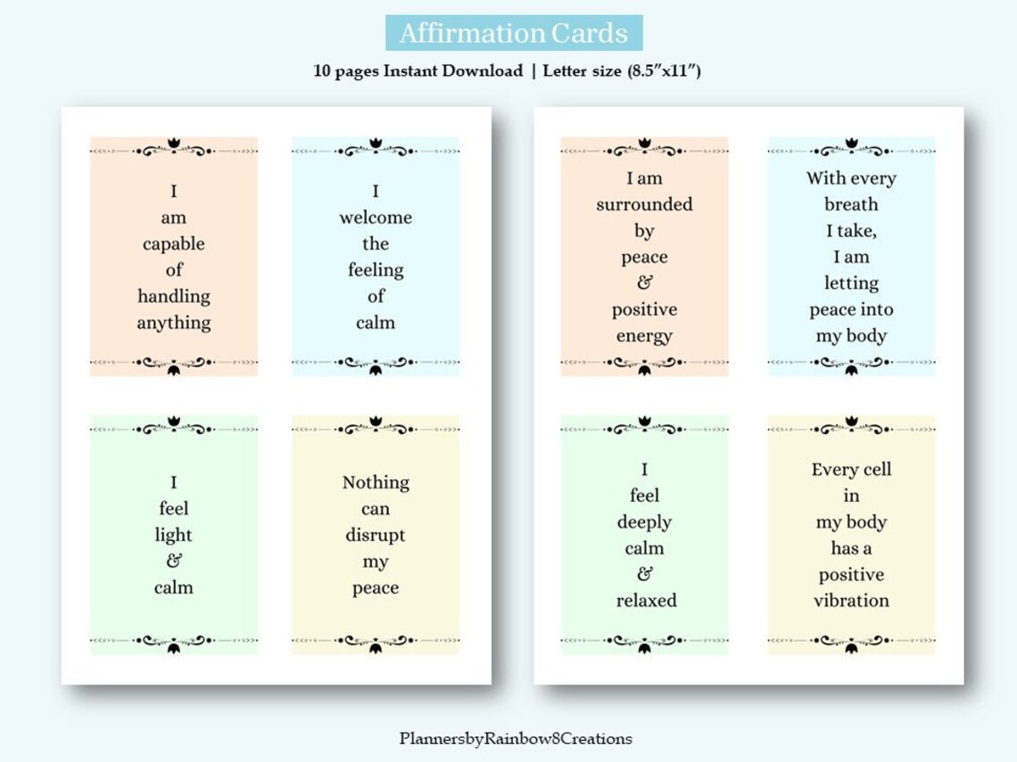 Affirmation Cards Digital, Vision Board Printables, Affirmation Cards ...