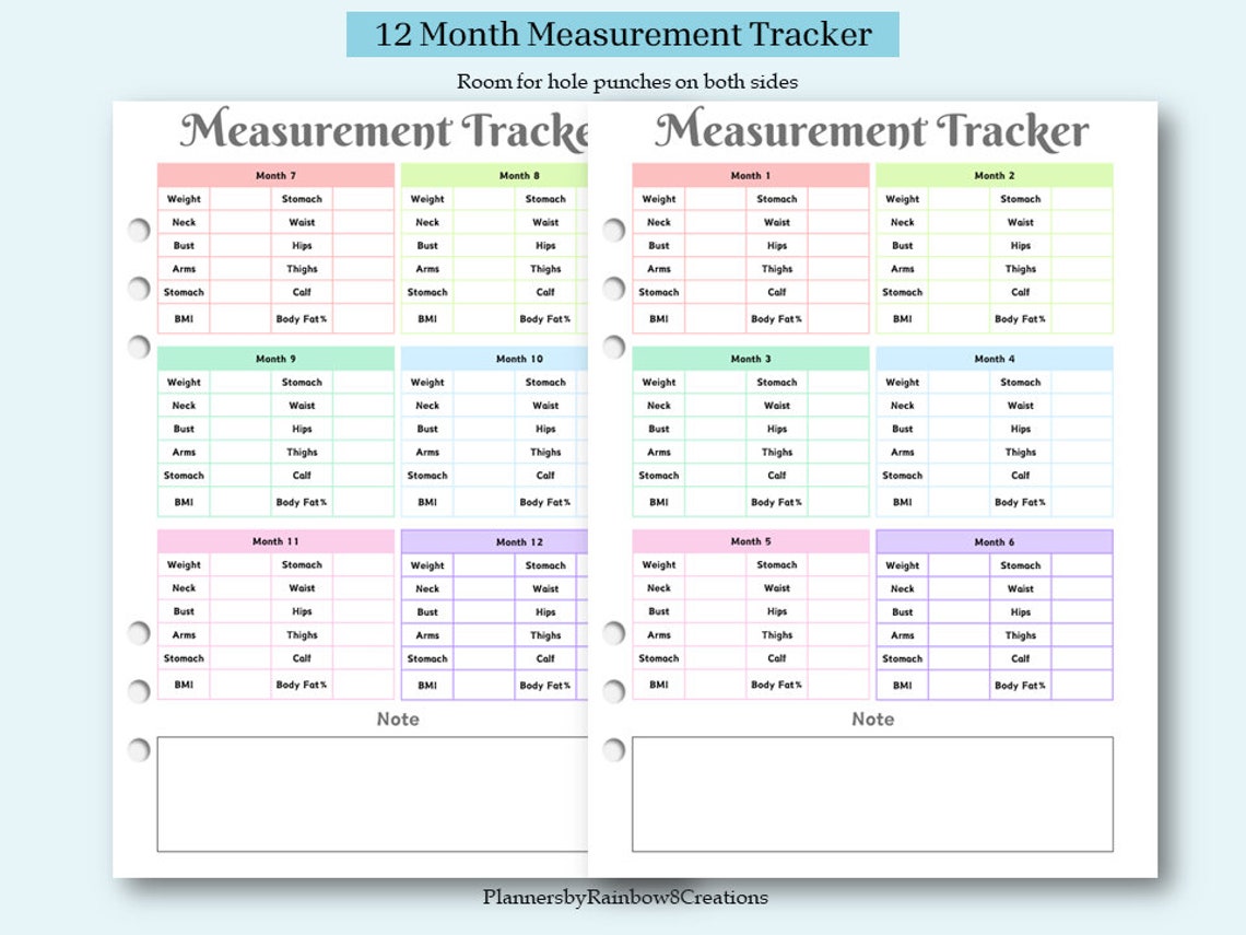 Weight Loss Tracker, Printable, Digital, Editable PDF, 12 Month Weight ...