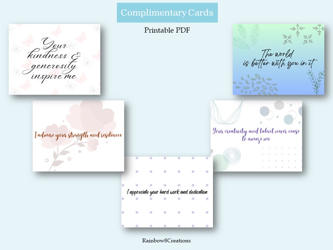 Complimentary Cards | Affirmation Cards | Thank You Cards | Aesthetic ...