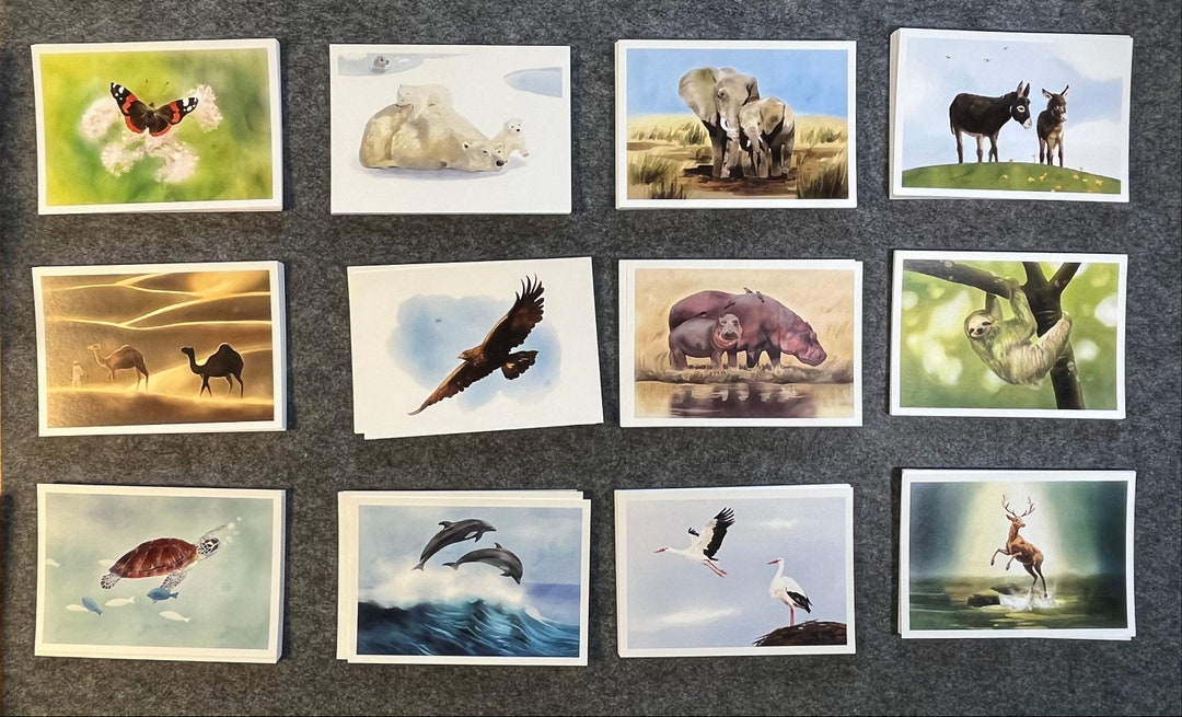 Set of 12 Postcards art Print - Etsy