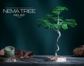 Japanese Metal Tree Sculpture, Wire Bonsai Centerpiece, Tree of Life ...