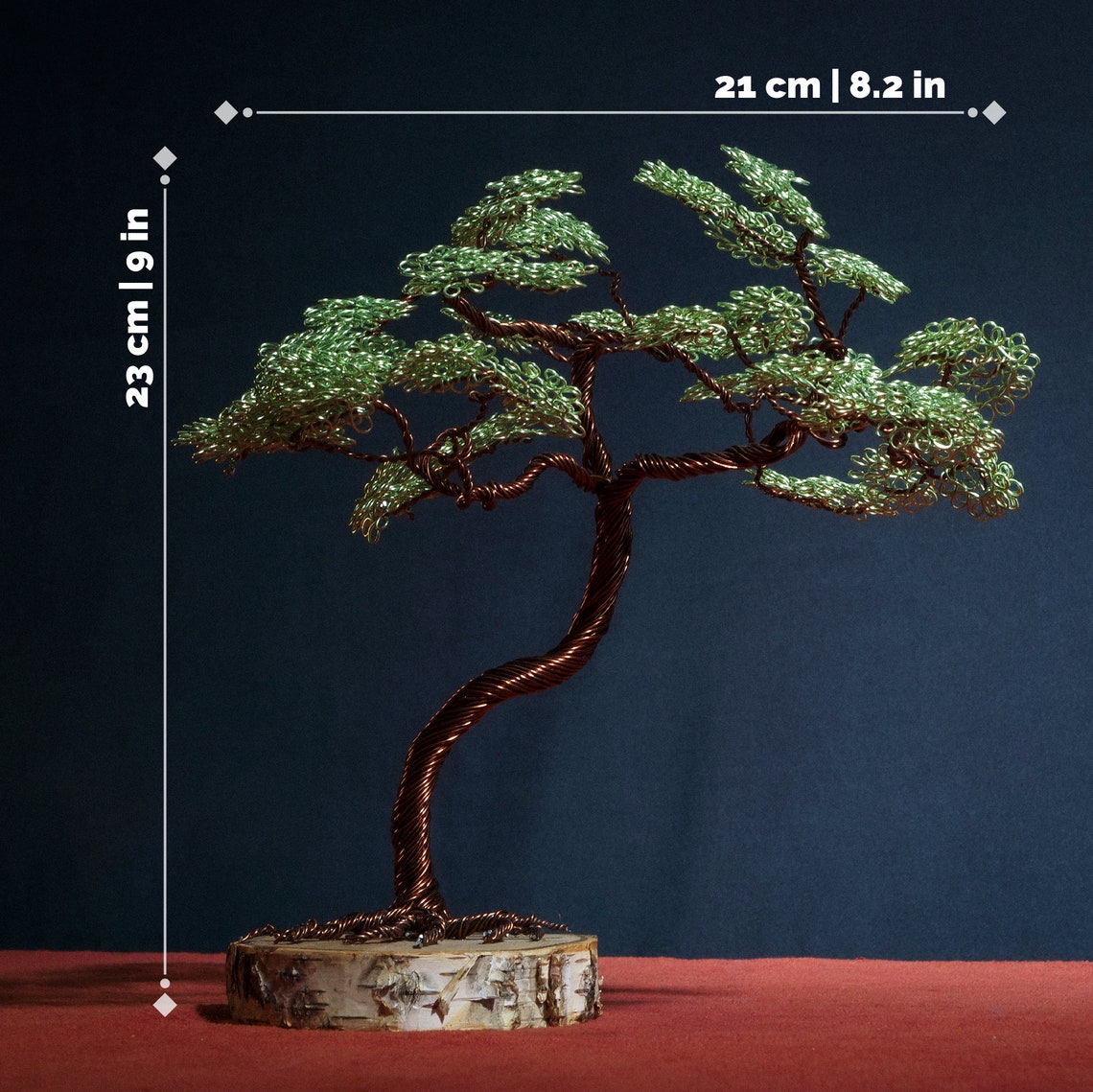 Japanese Metal Tree Sculpture, Wire Bonsai Centerpiece, Tree of Life ...