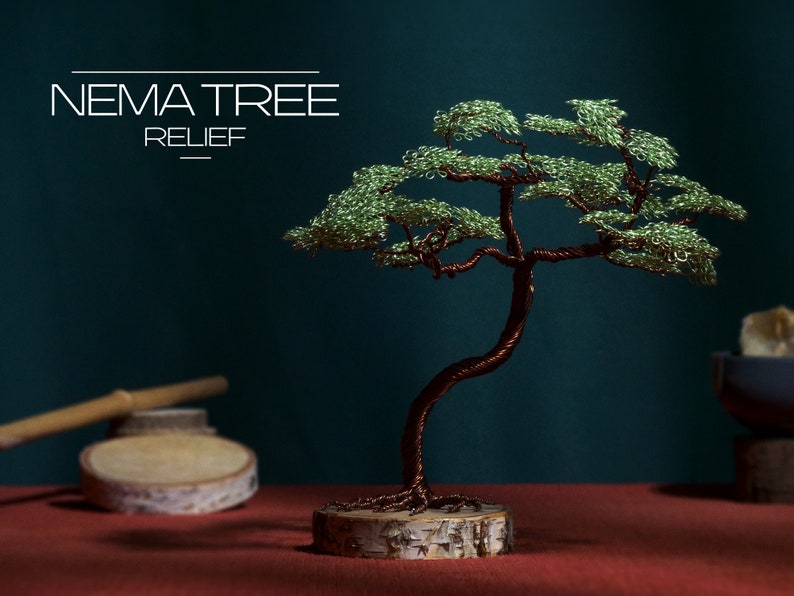 Japanese Metal Tree Sculpture, Wire Bonsai Centerpiece, Tree of Life ...