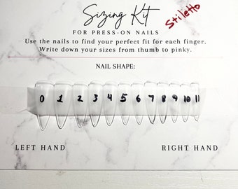Press on Nail Sizing Kit, Fake Nail Sizing Kit, Nail Sizing Kit, Sizing ...