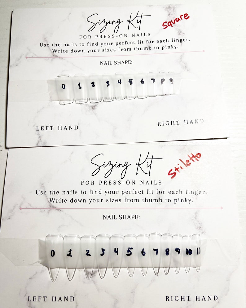 Press on Nail Sizing Kit - Etsy