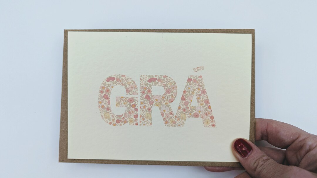 Irish Valentine's Day Card for Her, Irish Language Card, Wedding Card ...