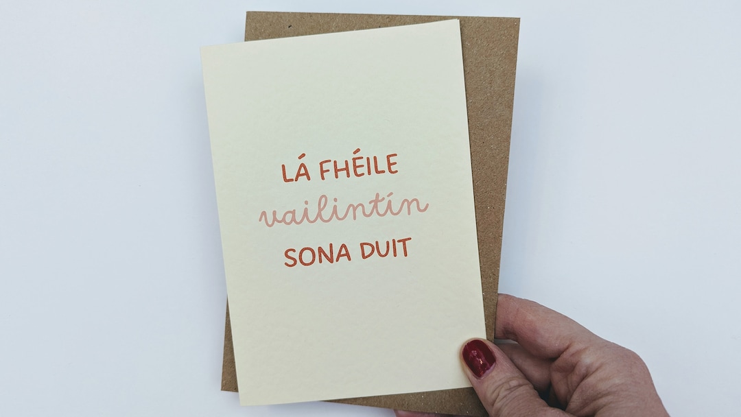 Irish Language Valentine's Day Card, Irish Valentine's Card, Lá Fhéile ...