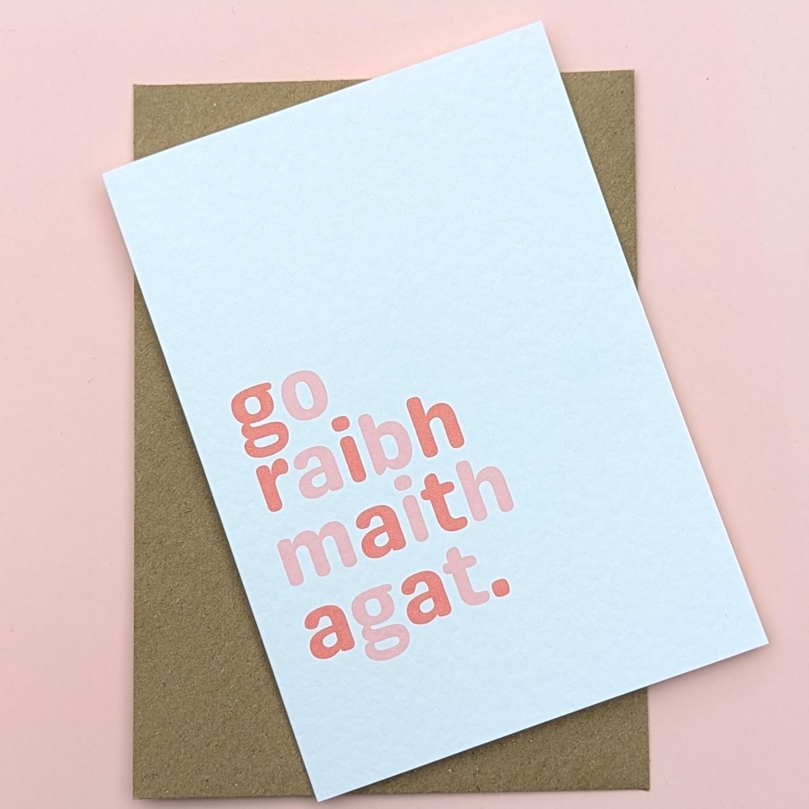 Irish Language Thank You Card, Thank You Card for Friend, Irish Card ...