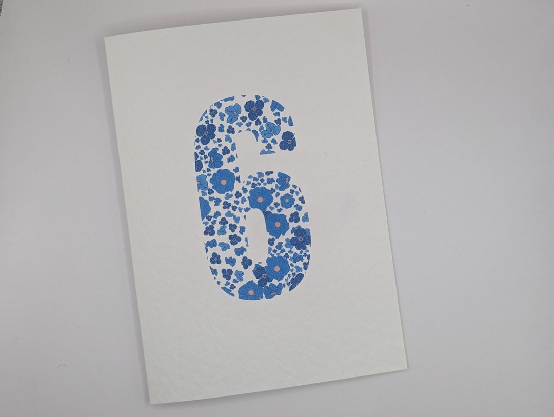 Sixth Birthday Card for Boys, 6th Birthday, Blue Birthday Card for Son ...