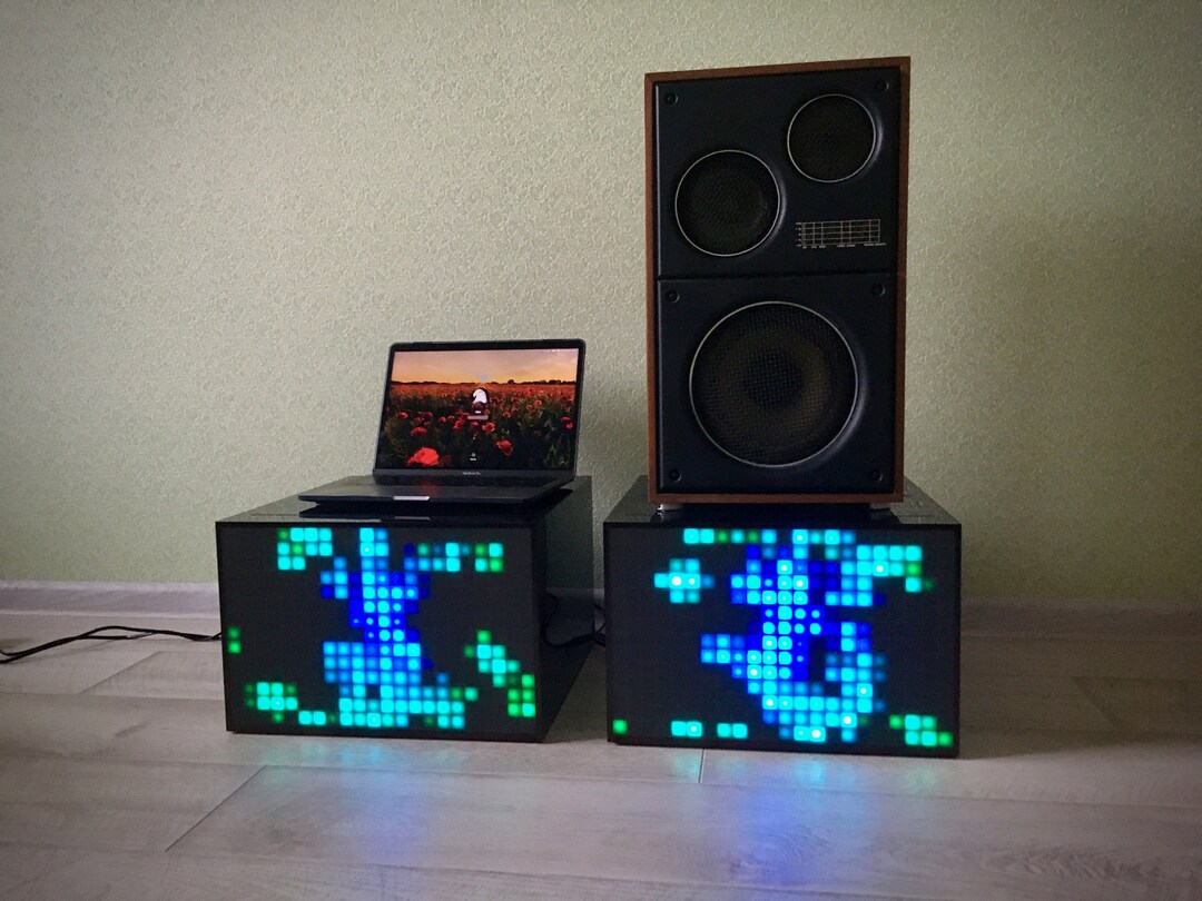 Home Theater Premium Speaker Stands - Sound-reactive Led-cubes - Etsy