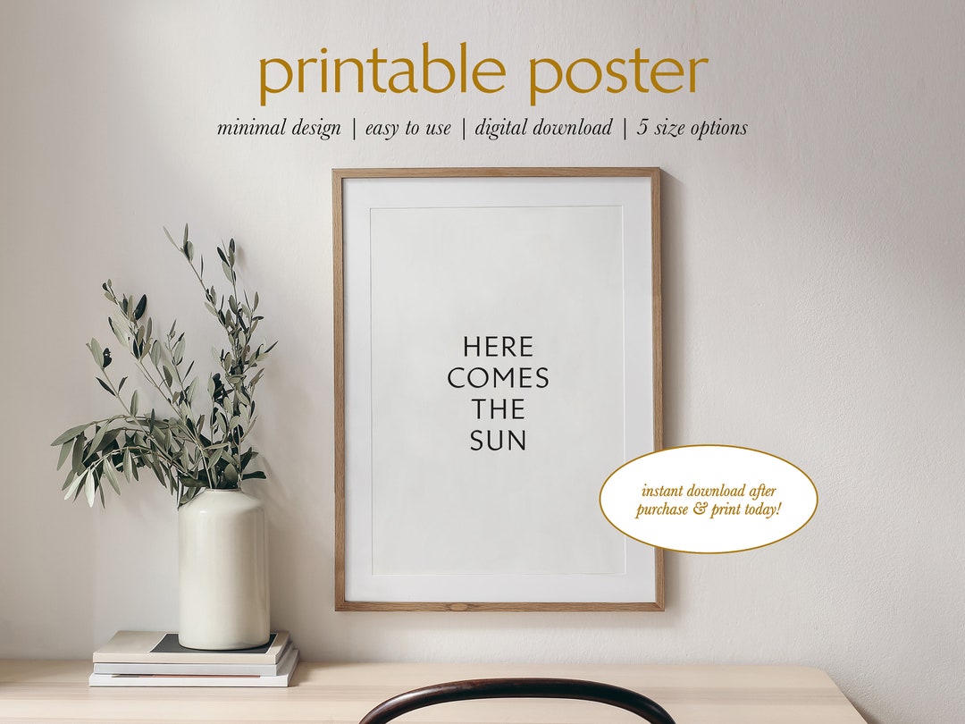 Printable Poster | Digital Download Artwork | Wall Poster, Minimal ...