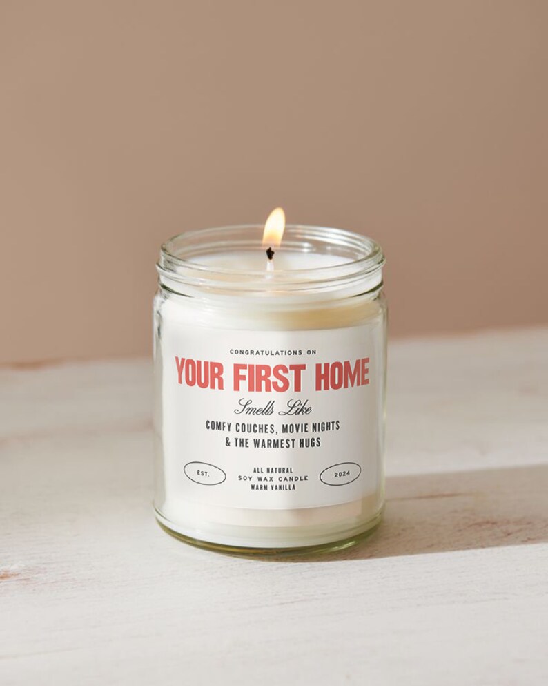 New Home Gift Candle | Housewarming Gift | Warm Vanilla Scented Soy ...