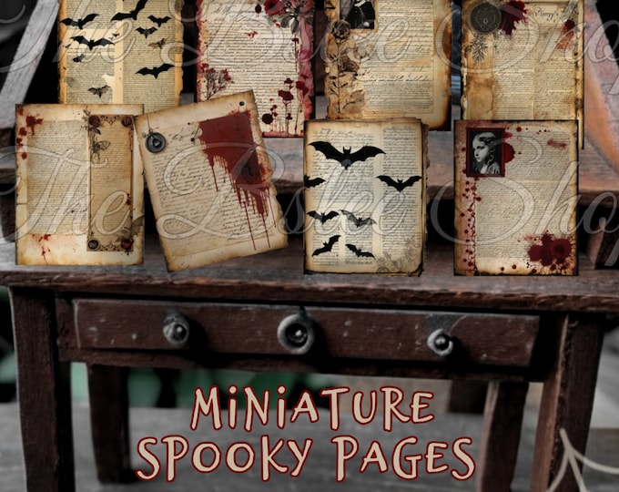 Miniature Horror Pages, Haunted Dollhouse, Spooky Decor, Halloween ...