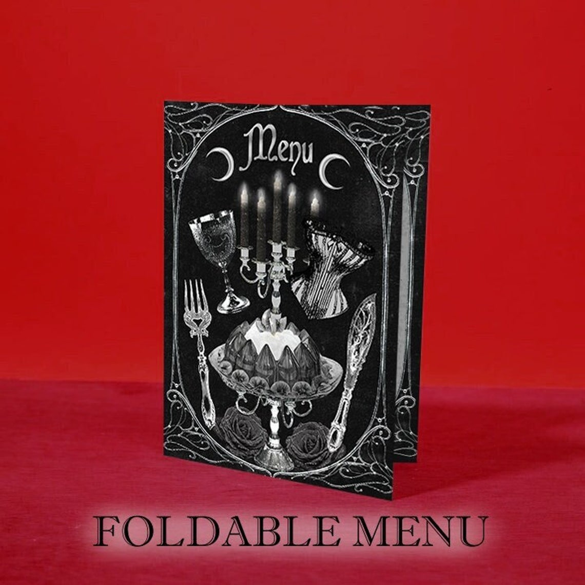 Printable Gothic Menu Halloween Writing Menu Vampire Menu - Etsy