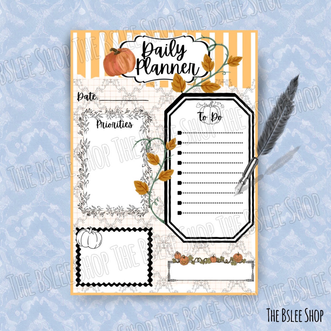 Printable Pumpkin Planner, Halloween Planner, Cute Daily Planner, Fall ...