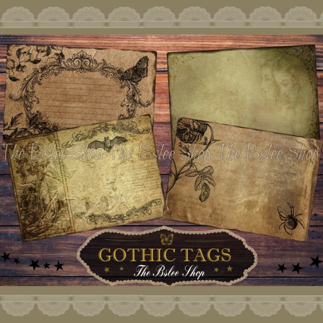 Vintage Gothic Cards, Horror Haunted Junk Journal, Printable Gothic ...