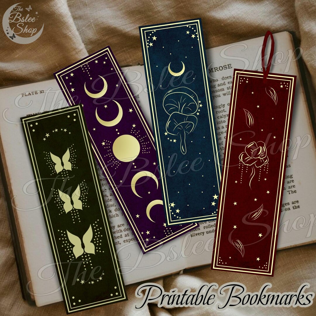 Hand-drawn Bookmarks by Lee, Printable Mystical Bookmarks, Dark ...