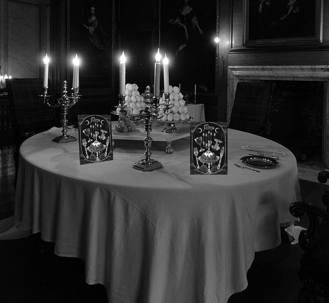 Printable Gothic Menu Halloween Writing Menu Vampire Menu - Etsy