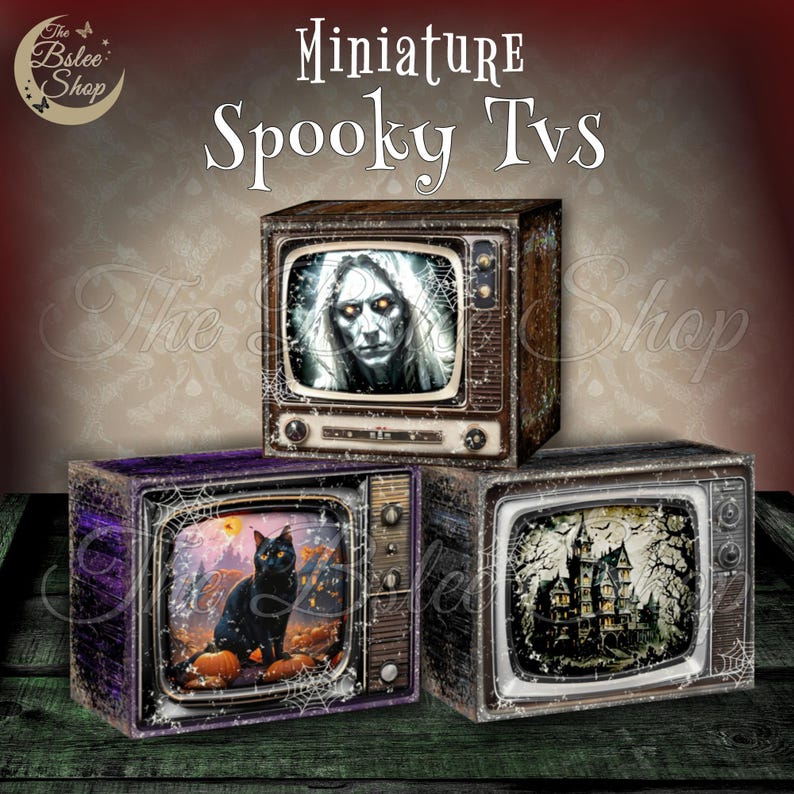 Miniature Spooky Tvs, Haunted Dollhouse, DIY Paper Television ...