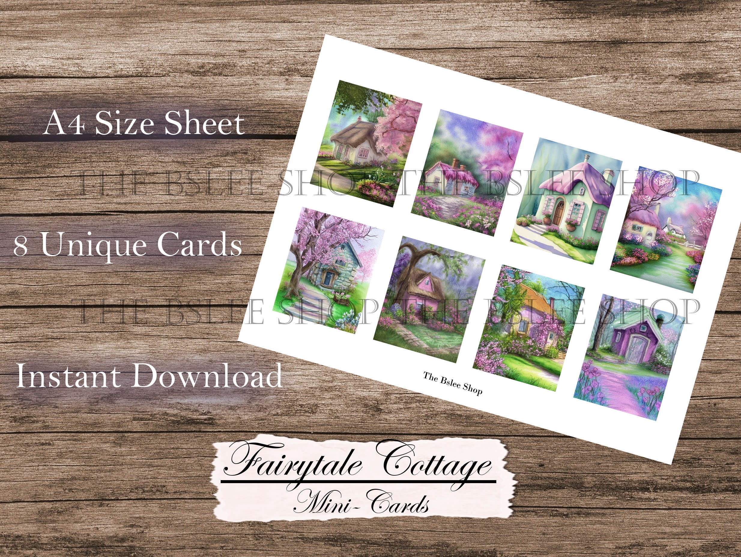 Spring Fairytale Cottage Cards Vintage House Cards Fairy - Etsy
