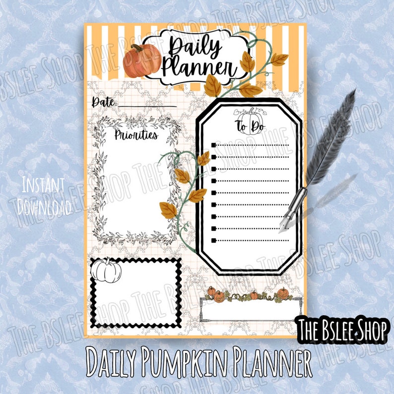 Printable Pumpkin Planner, Halloween Planner, Cute Daily Planner, Fall ...