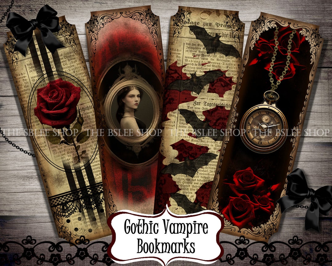 Gothic Vampire Bookmarks Vampire Tags Vampire Junk Journal - Etsy UK