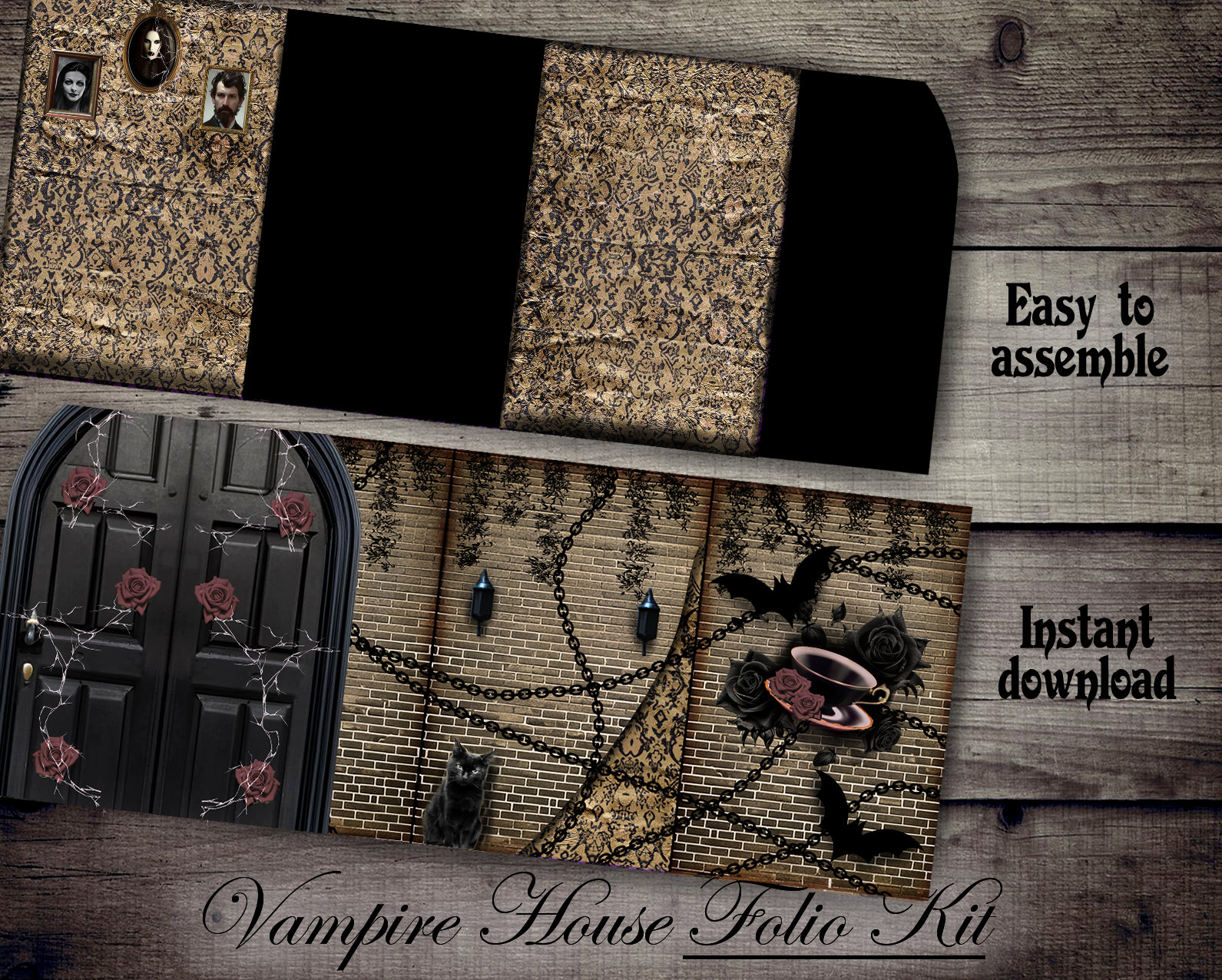 Gothic Vampire Dollhouse Folio DIY Kit, Dracula House Craft (PDF ...