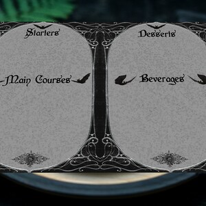 Printable Gothic Menu, Halloween Writing Menu, Vampire Menu, Gothic ...