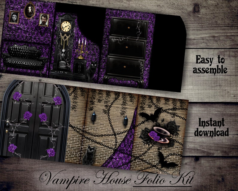 Gothic Purple Vampire Folio Gothic Dollhouse Folio Printable - Etsy