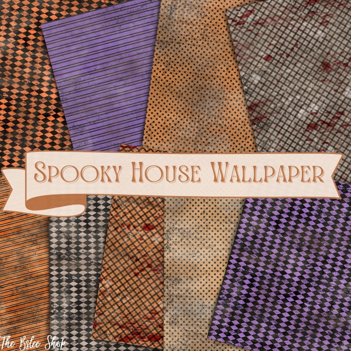 Dollhouse Paper, Halloween Collage Paper, Spooky Scrapbooking, Haunted ...