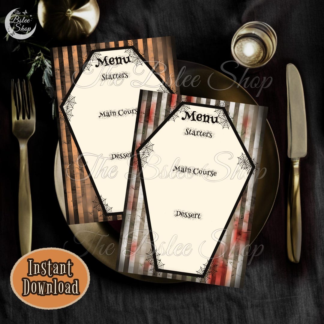Spooky Menus, Halloween Editable Menu, Printable Party Decor, DIY ...