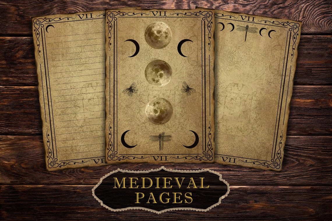 Printable Medieval Pages Antique Paper Celtic Mythology - Etsy