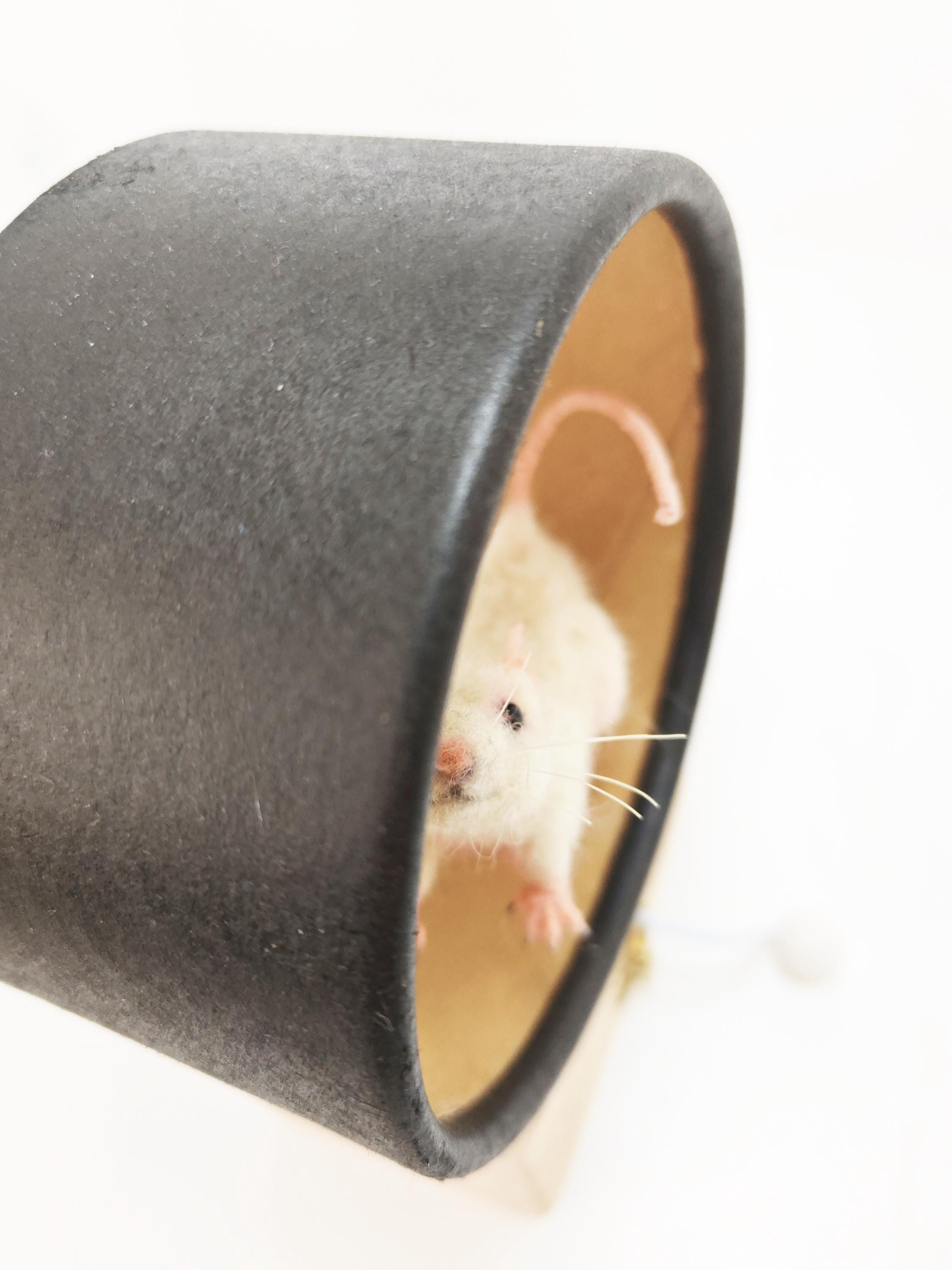 Needle-felted Mouse in Running Wheel Automata, Mechanical Automaton ...