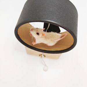 Needle-felted Mouse in Running Wheel Automata, Mechanical Automaton ...