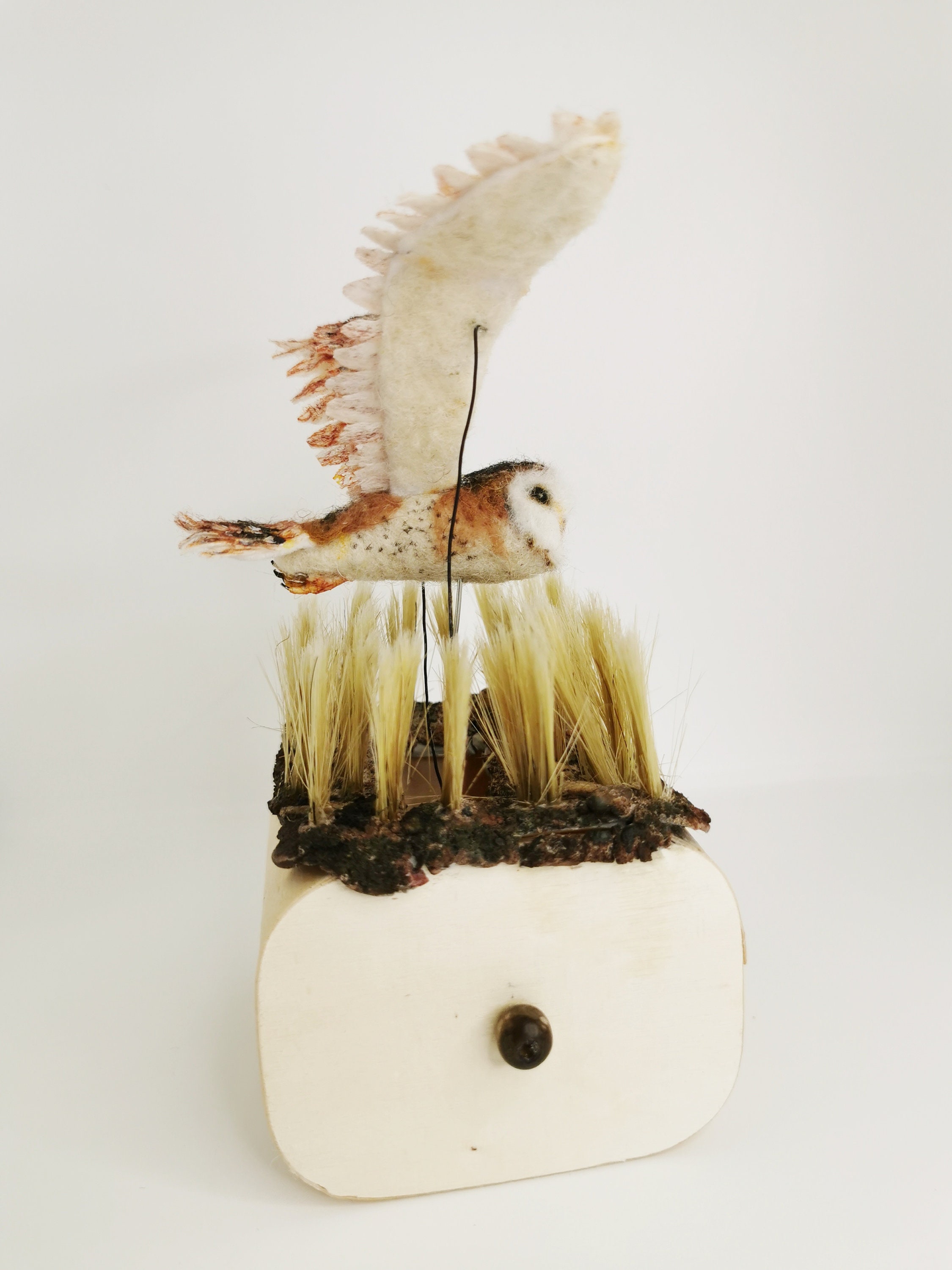 Needle Felted Barn Owl Automata, Mechanical Automaton, Kinetic ...